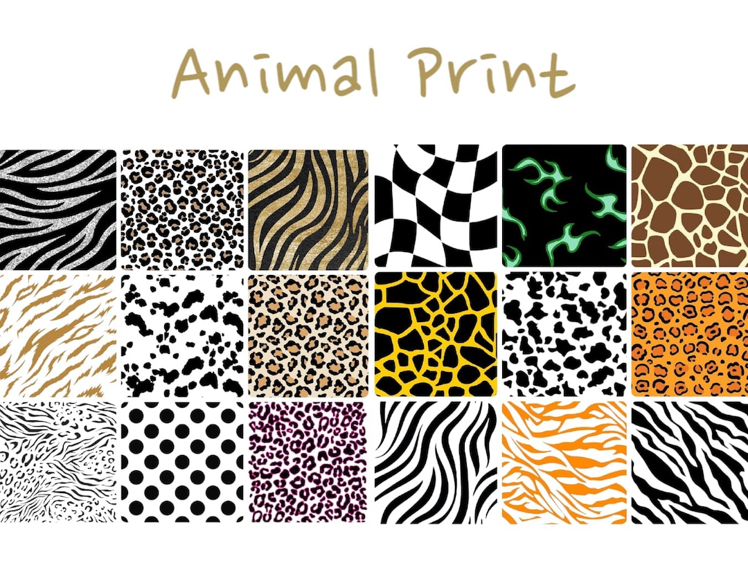 Animal Print Bundle, 18 PNG Images, Instant Download Scrapbook, Junk ...