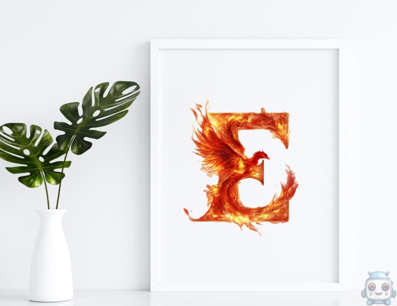 Watercolor Phoenix Alphabet Png, Instant Download for Commercial Use ...
