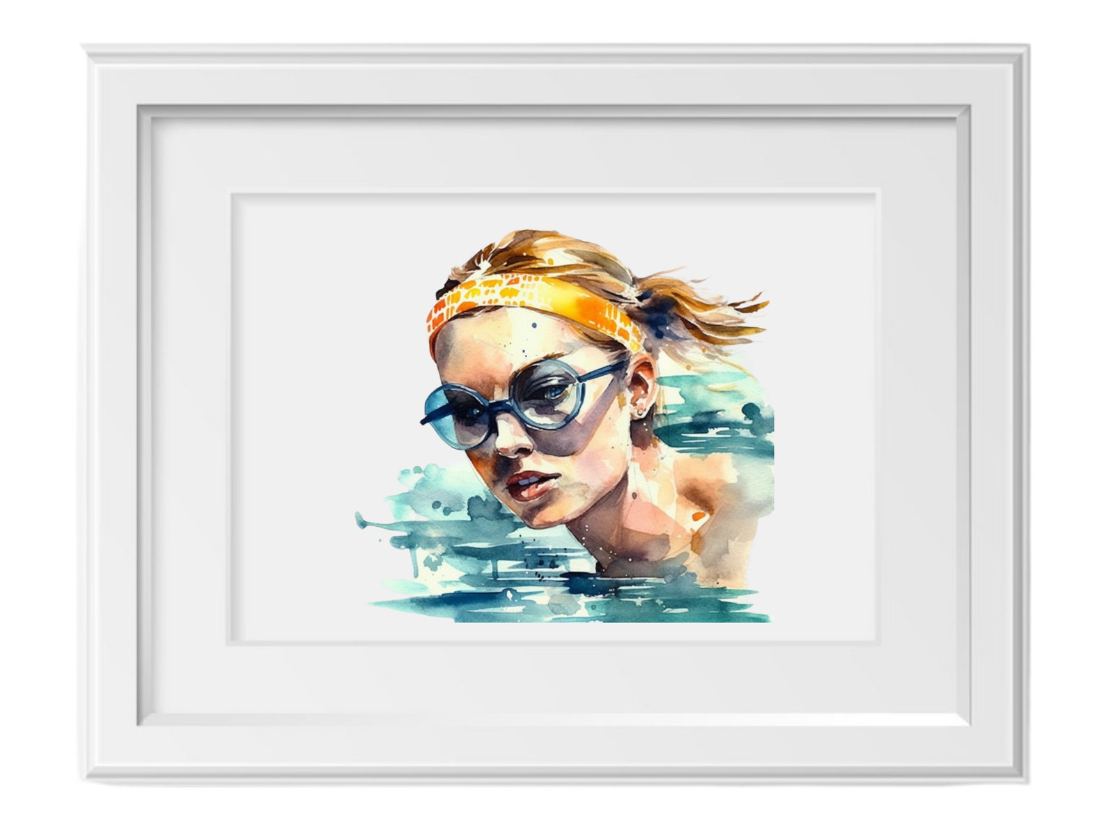 Watercolor Swimming Clipart, PNG Digital Files on Transparent ...