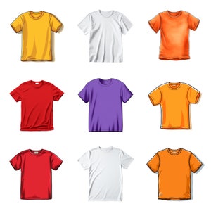 T-shirts Clipart, PNG Digital Files on Transparent Background ...