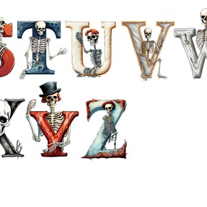 Skeleton Alphabet Clipart, Transparent Background, High Quality ...