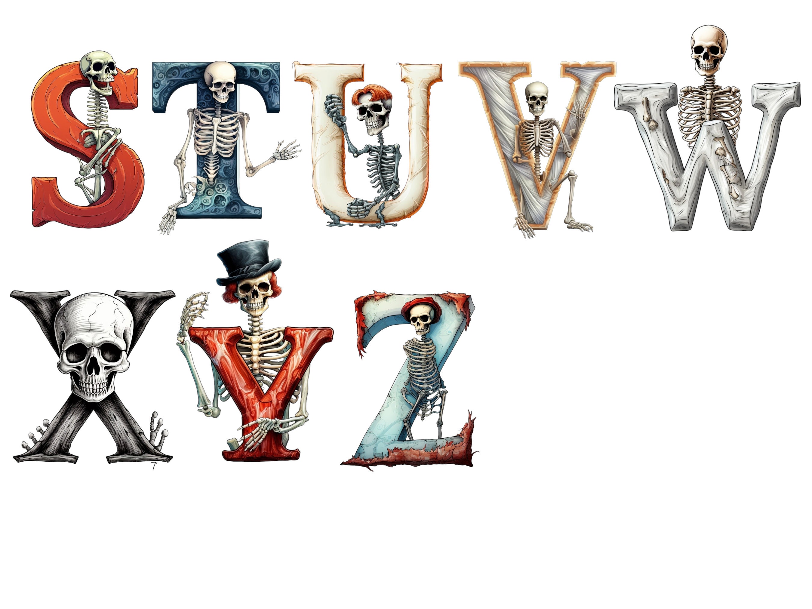 Skeleton Alphabet Clipart, Transparent Background, High Quality ...