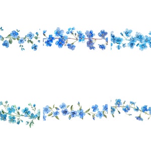 Watercolor 45 Forget Me Not Border Clipart, PNG Individual Images on ...