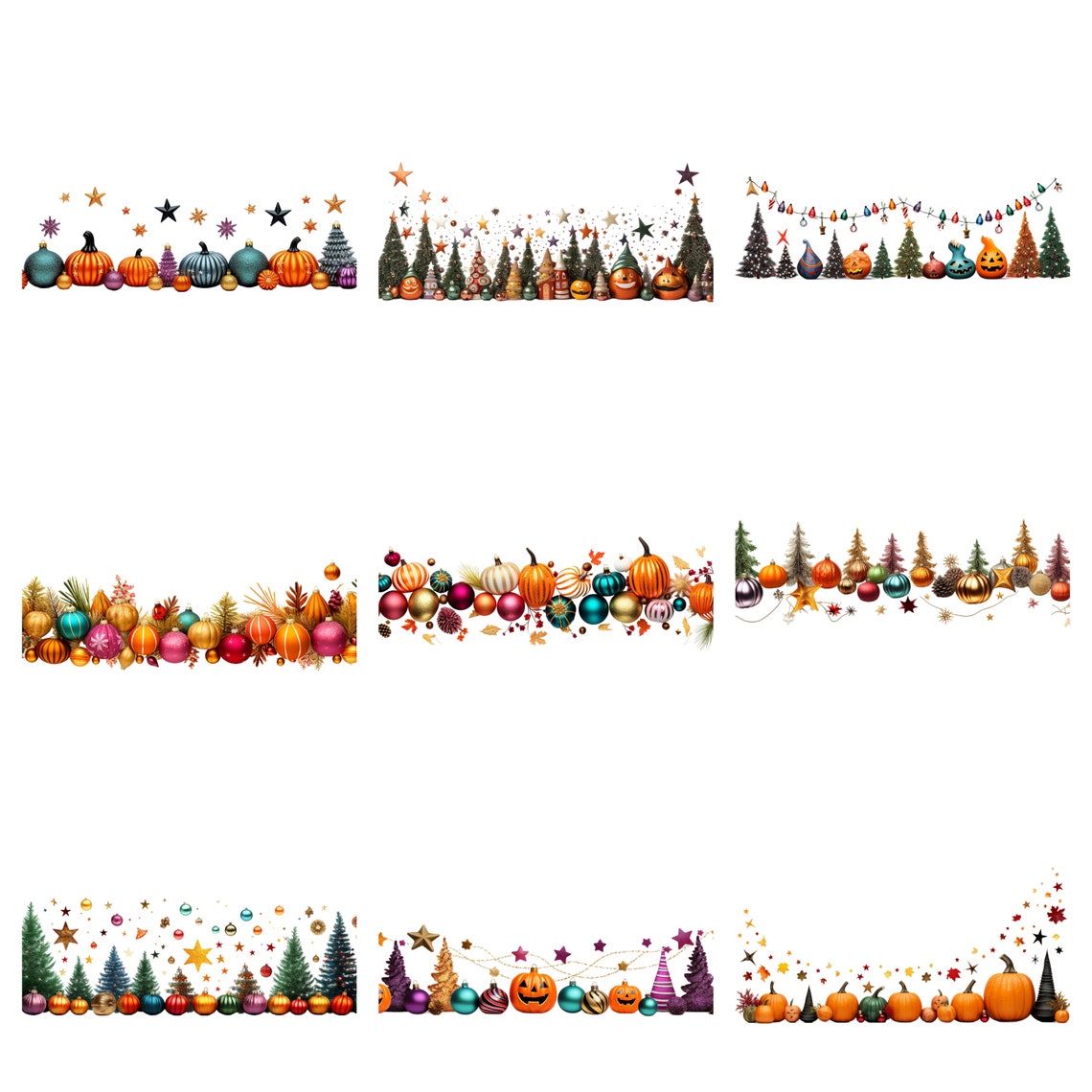 48 Holidays Borders Watercolor Clipart, Border Clipart, PNG Individual ...
