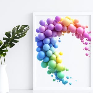 20 Rainbow Balloons Clipart, Balloon Clipart, PNG Individual Images on ...