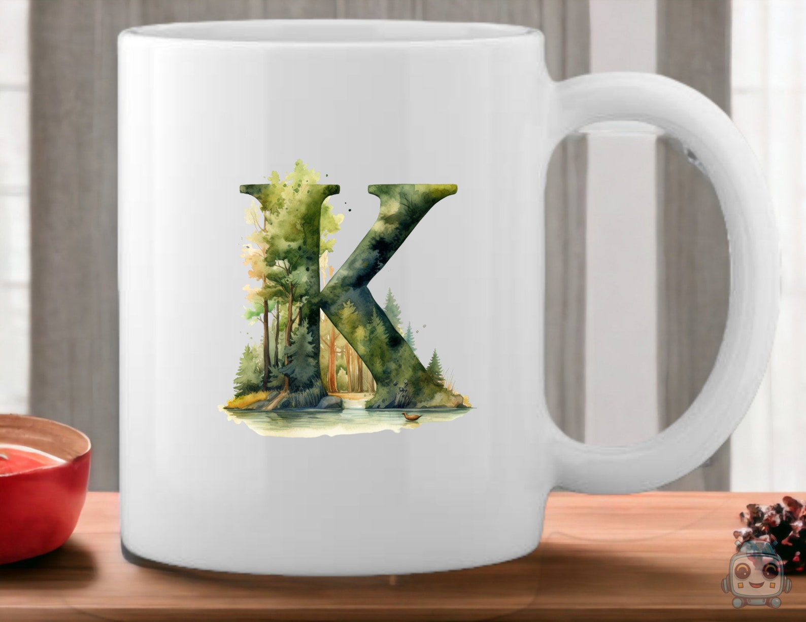 Watercolor Forest Alphabet Clipart, PNG Individual Images on ...