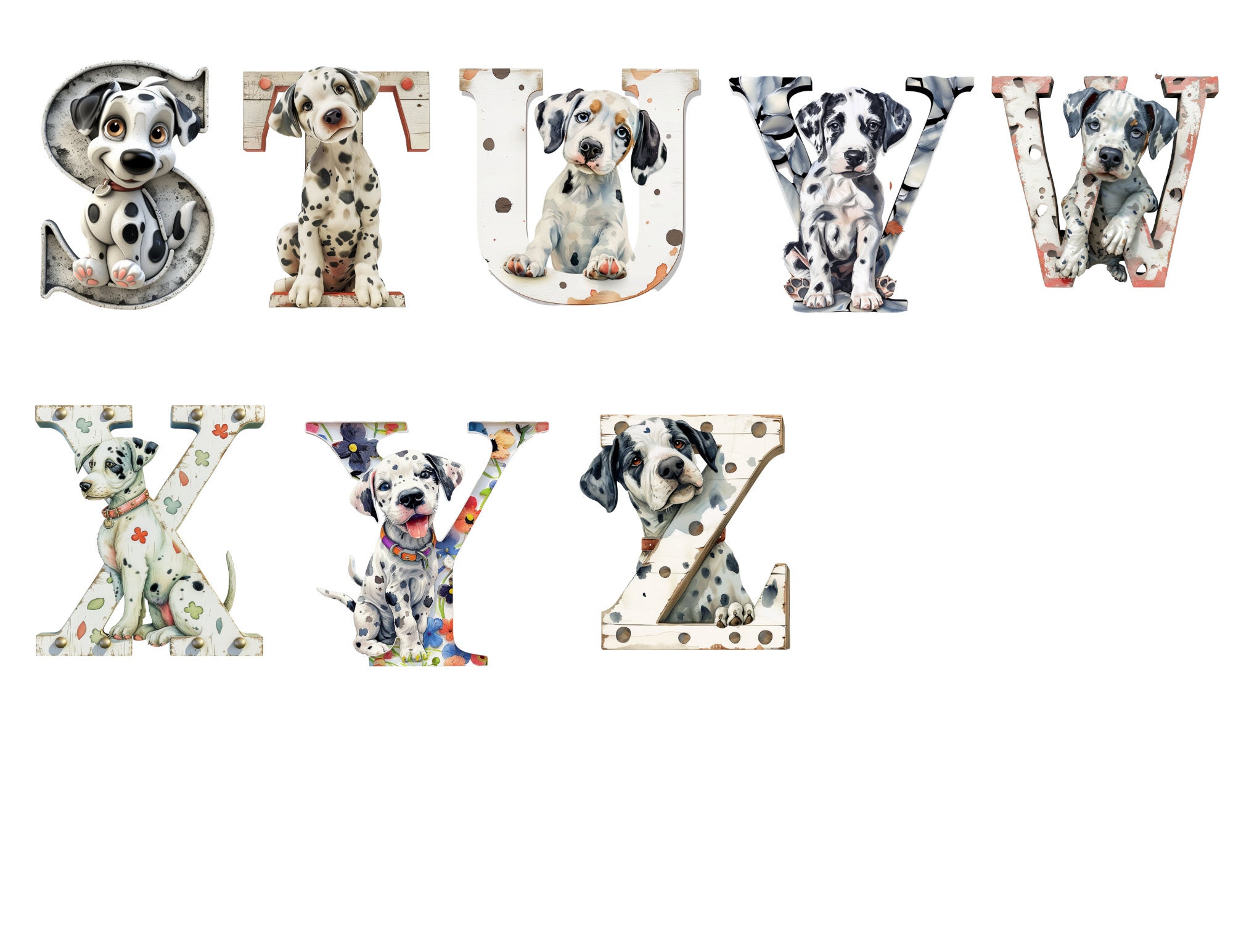 Dalmatian Dog, Letters Png, Alphabet Png, Instant Download for ...