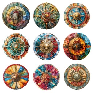 25 Greek Shields Clipart, Greece Clipart, PNG Individual Images on ...