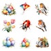 32 Spring Bundle Clipart, Watercolor Clipart, PNG Individual Images on ...