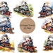 Watercolor Vintage Trains Clipart, PNG Digital Files on a Transparent ...