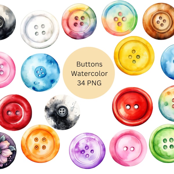 Buttons Clip Art - Etsy
