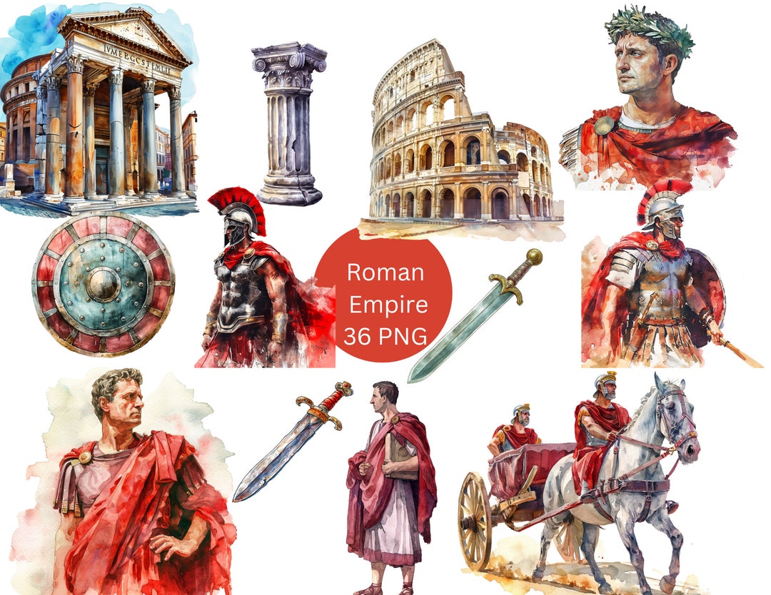 Watercolor Roman Society Clipart, Romans PNG Digital Files on ...