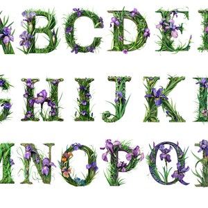 Iris Alphabet, Letters Png, Alphabet Png, Instant Download for ...