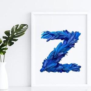 Blue Feathers Alphabet, Letters Png, Alphabet Png, Instant Download for ...