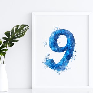 Watercolor Blue Dust Numbers Clipart, PNG Individual Images on ...