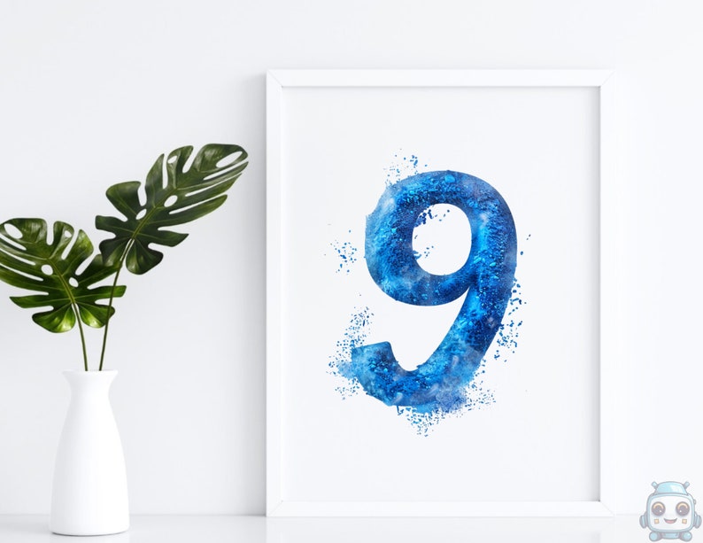 Watercolor Blue Dust Numbers Clipart, PNG Individual Images on ...