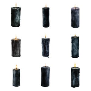 Black Gothic Candle Clipart Collection 41 PNG Transparent Background of ...