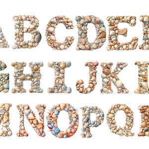 Seashell Alphabet Watercolor Clipart, Alphabet Clipart, PNG Individual ...