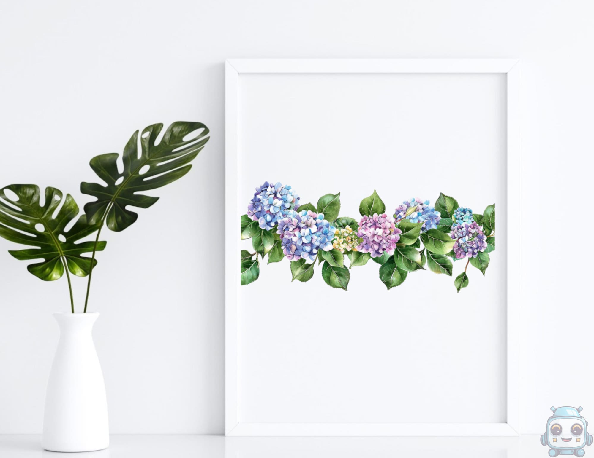 43 Hydrangeas Borders Watercolor Clipart, Floral Clipart, PNG Digital ...