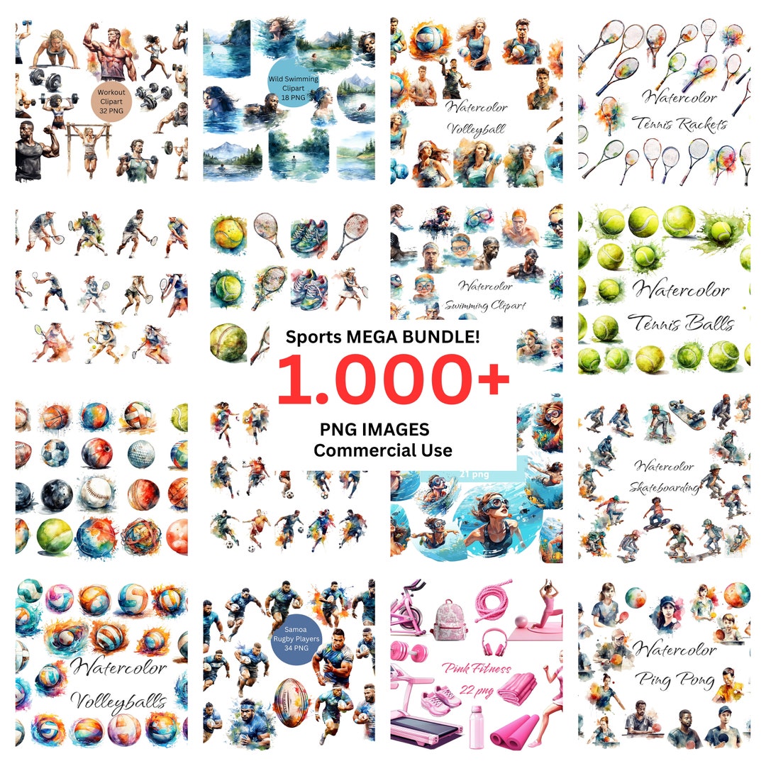 Sports MEGA BUNDLE, 1.000+ Images, Mega PNG Bundle, Special Offer, All ...