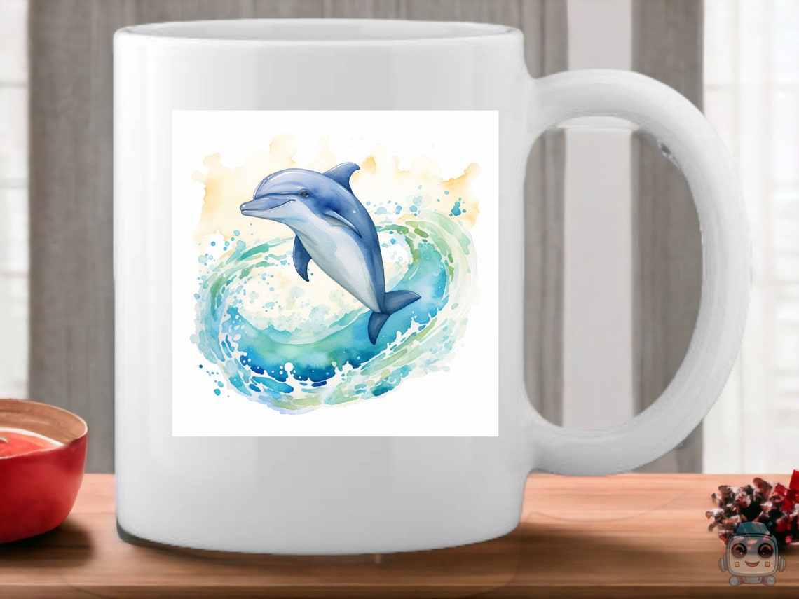 21 Playful Dolphins Watercolor Clipart, Ocean Clipart, PNG Individual ...
