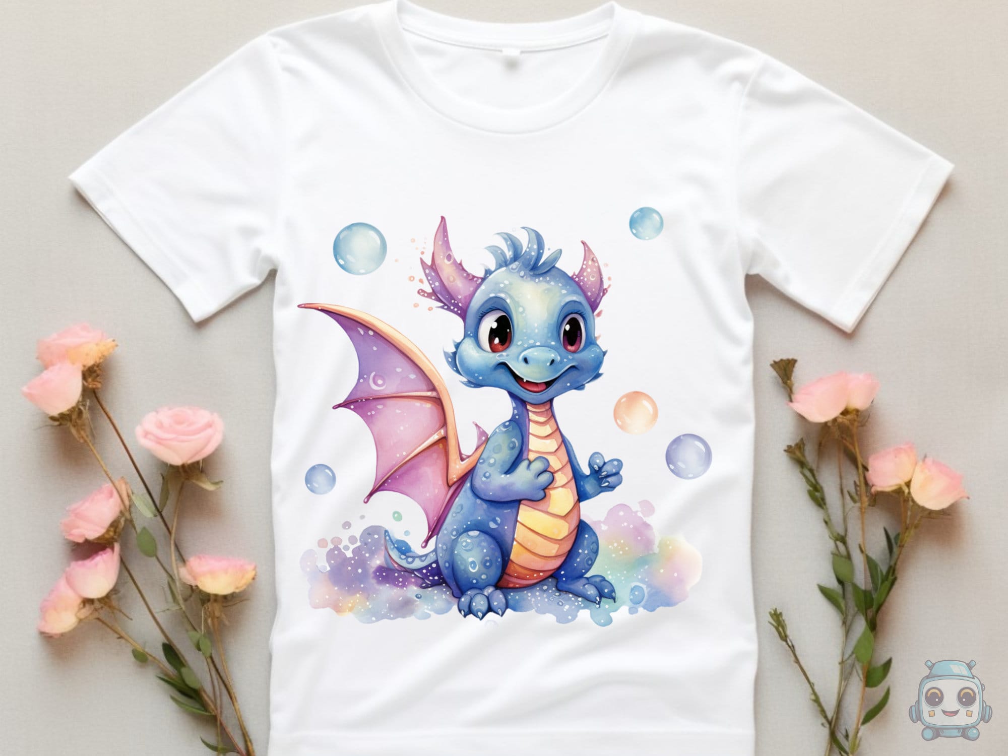 25 Friendly Dragons Watercolor Clipart, Dragon Clipart, Kids Clipart ...