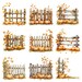35 Fall Fence Watercolor Clipart, PNG Individual Images on Transparent ...