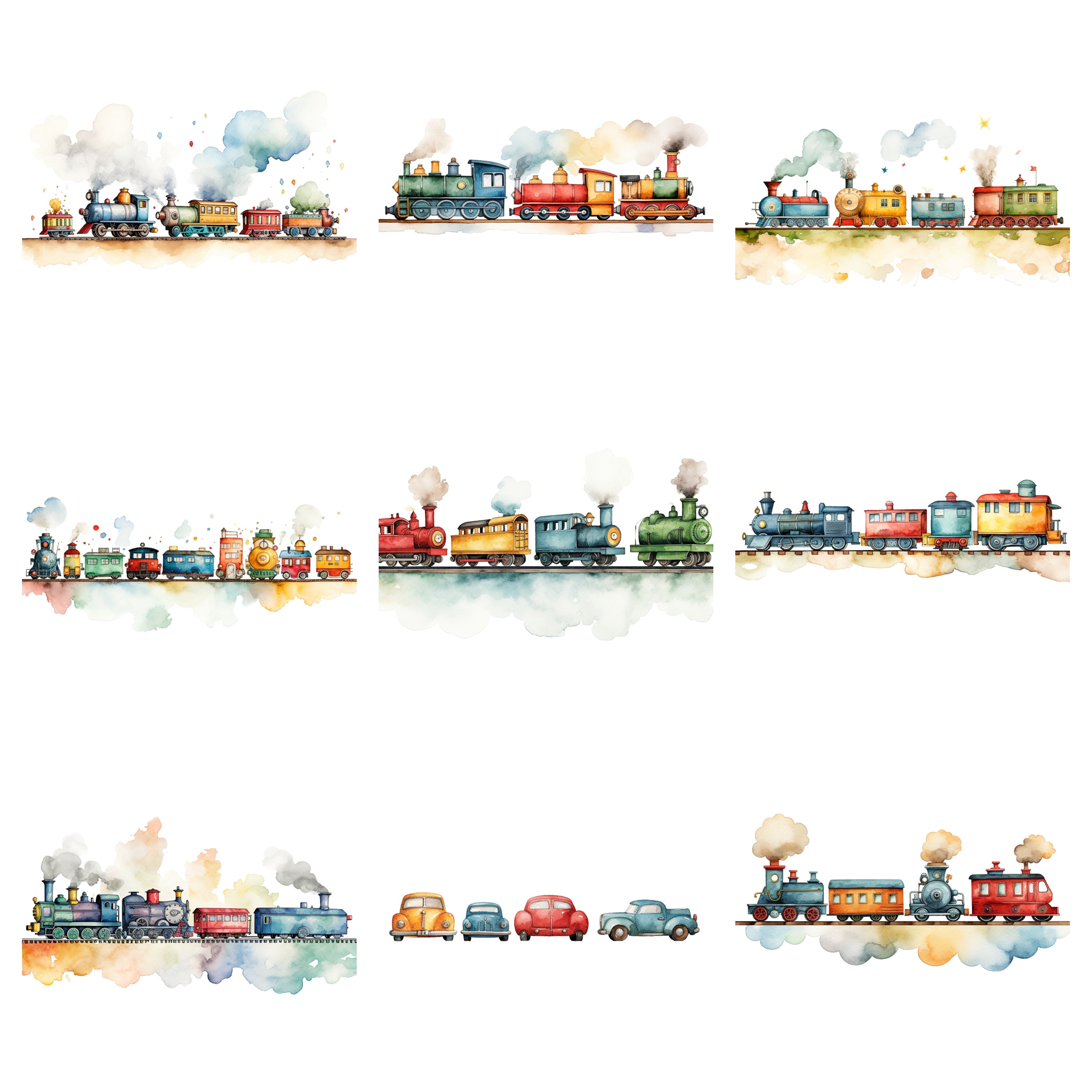 Watercolor Toy Borders Clipart PNG Digital Files on - Etsy