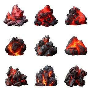 Lava Rocks Clipart, PNG Digital Files on Transparent Background ...