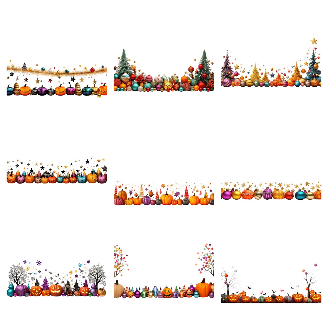 48 Holidays Borders Watercolor Clipart, Border Clipart, PNG Individual ...