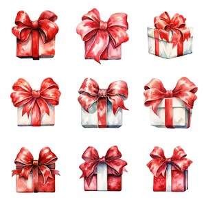 50 Christmas Presents Watercolor Clipart, Christmas Clipart, PNG ...