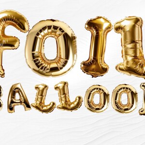 Gold Foil Balloon Alphabet Clip Art - Digital Instant Download Graphics ...