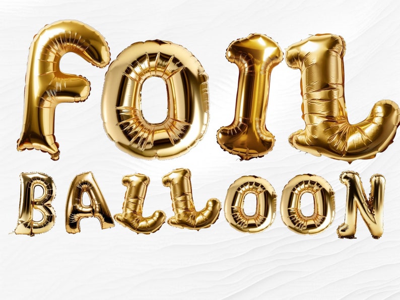 Gold Foil Balloon Alphabet Clip Art Digital Instant Download - Etsy