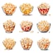 Watercolor Popcorn Clipart, PNG Individual Images on Transparent ...