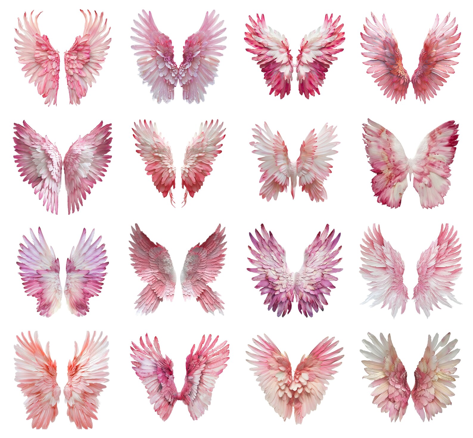 Watercolor Pink Wings Clipart, Transparent Background, High Quality ...