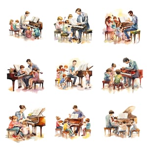 19 Music Teachers Watercolor Clipart, Teacher Clipart, PNG Digital ...