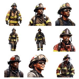 43 Black Men Firefighters Clipart, Men of Color, Firefighter Clipart ...