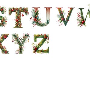 Christmas Alphabet Clipart, Winter Alphabet Clipart, PNG Individual ...