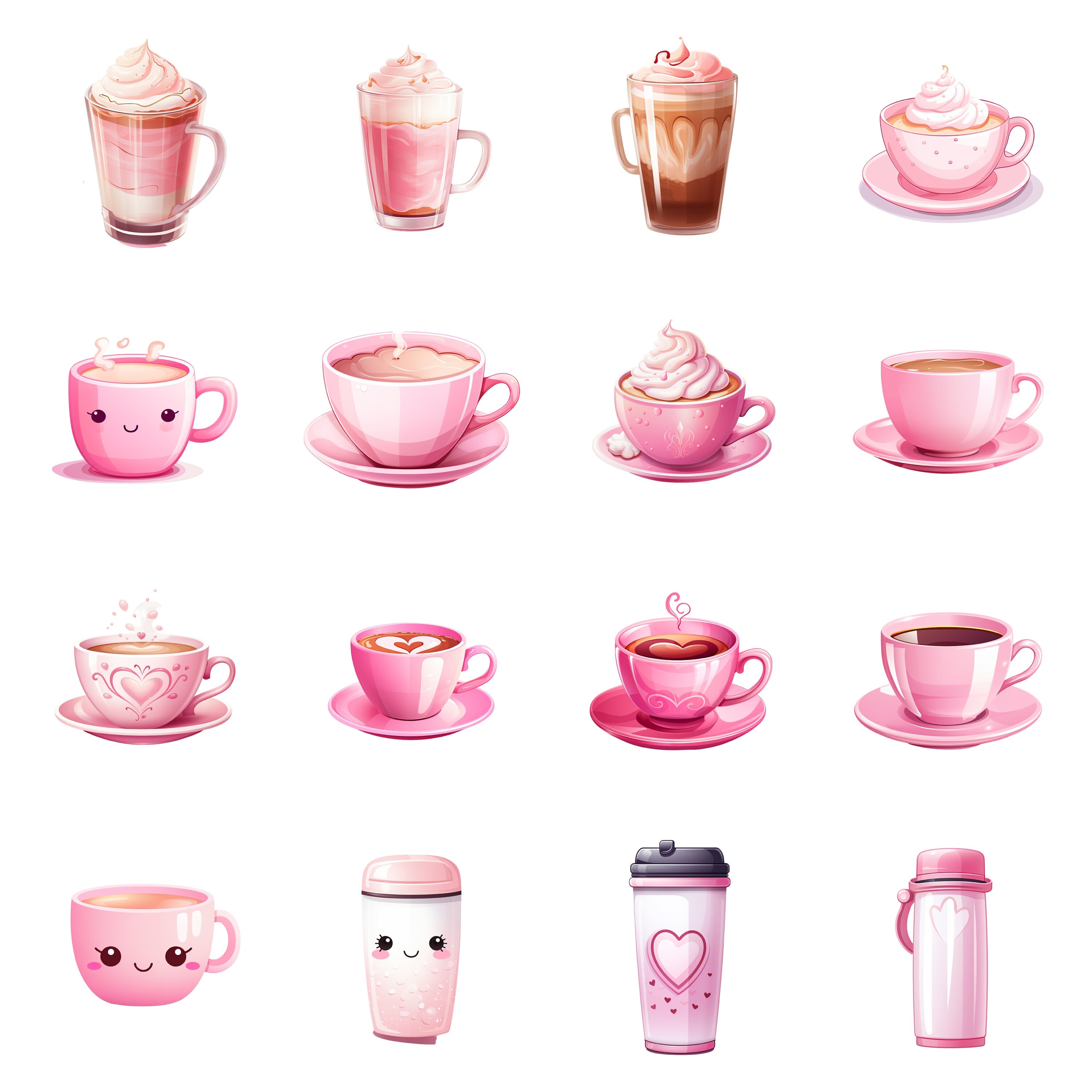 Pink Coffee, Png, Coffee Png, Instant Download for Commercial Use, High ...