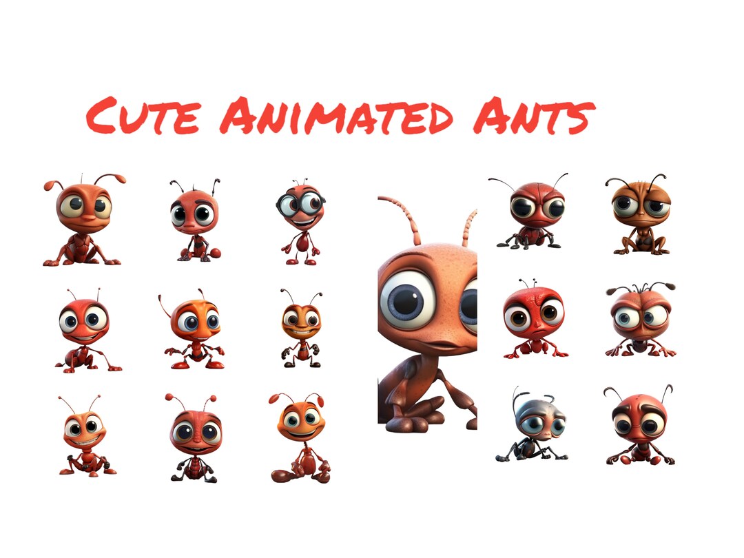 Animated Ants, Watercolour, 16 PNG Images, Instant Download Scrapbook ...