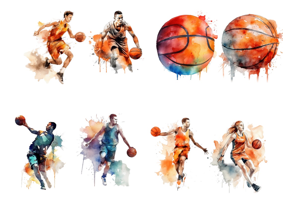Basketball Bundle Watercolour 20 PNG Images Transparent - Etsy