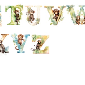 Monkey Alphabet, Letters Png, Alphabet Png, Instant Download for ...
