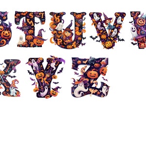 Halloween Kids Alphabet Watercolor Clipart, Halloween Clipart, PNG ...