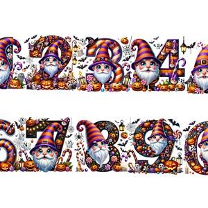 Halloween Gnomes Numbers Clipart, Halloween Clipart, PNG Individual ...