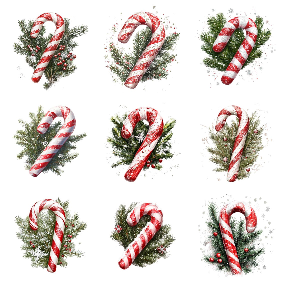 37 Christmas Candy Canes Clipart, Christmas Clipart, PNG Individual ...