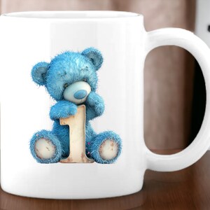 Watercolor Blue Teddy Bear Numbers, Teddy Bear Numbers, Instant ...