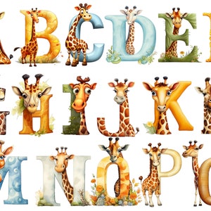 Giraffe Alphabet Clipart, Transparent Background, High Quality, Clipart ...