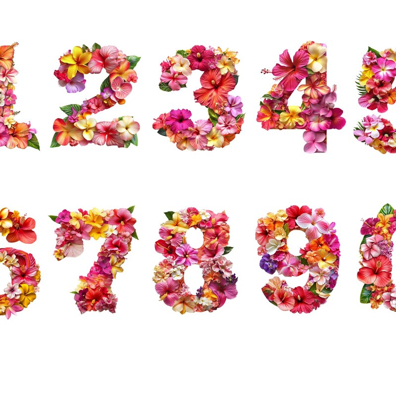 Floral Numbers - Etsy