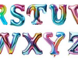 Colorful Foil Alphabet, Transparent Background, High Quality, Clipart ...