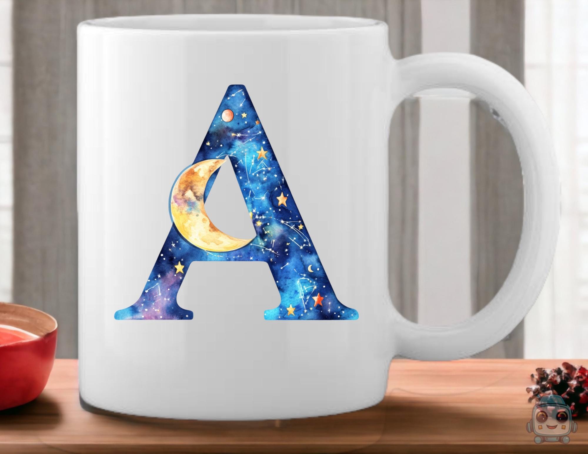 Celestial Moon and Stars Alphabet Clipart - Cosmic Galaxy Letters Set ...